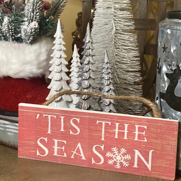 Holiday | New Rustic Farmhouse Holiday Snowflake Tis The Season Wood ...